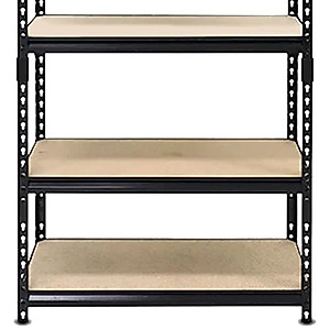 Juggernaut Storage 48" W x 24" D x 72" H Five-Shelf Steel Shelving Unit, 4000 lb Capacity, Black (SS4824-5BLK)