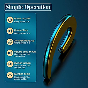 Bone Conduction Headphones Bluetooth Open Ear Headphones Open air Headphones IPX5 Waterproof Headphones (Black)