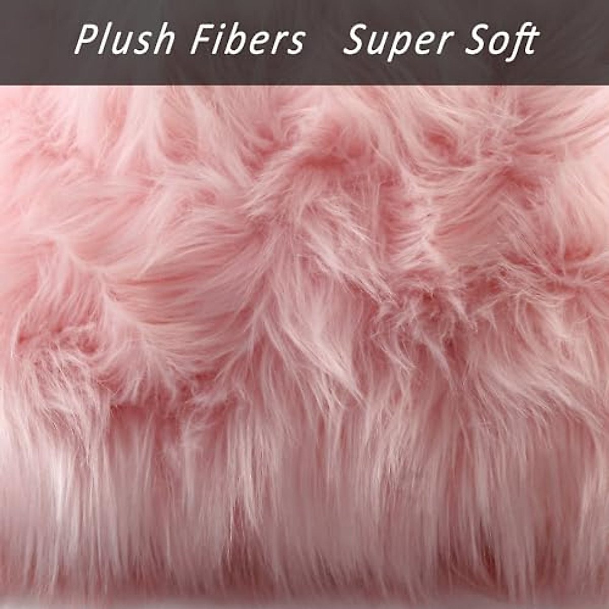 TTLOJ 2 Pack Decorative Pillows(with Insert) for Play Tent, Rooms, Heart & Rectangle, Faux Fur Throw Pillow, Soft Pillow for Birthday Thanksgiving Christmas Girls Boys Gift-Pink