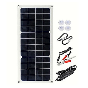 30W 12V Lightweight Solar Panel Charger Portable Solar Panel Kit Flexible Solar System for Outdoor Power Supply Camping Travel Mobile Phone