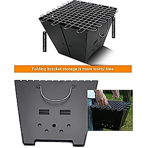 ATAAY Barbecue tool set Outdoor Charcoal Grill, Stainless Steel Barbecue Tool Kits with Square Design Suitable for Outdoor Campers Barbecue Lovers Travel Parks Beaches Wild