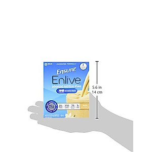 Ensure Enlive Meal Replacement Shake, 20g Protein, 350 Calories, Advanced Nutrition Protein Shake, Vanilla, 8 Fl Oz (Pack of 16)