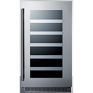 Summit CL18WCCSS 18"" Classic Collection Wine Cellar with 29 Bottle Capacity in Stainless steel