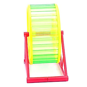 Hamster Running Wheel Small Pet Fitness Silent Spinner Sports Toy with Stand Random Color