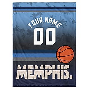 Wream Custom Blanket for Bed Personalized Fans Gift Basketball City Name and Number Winter Summer Fleece Throw Blankets, Optional【40x50】【50x60】【 60x80】inch