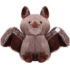 Plush Bat Bashful Stuffed Animal Bat Cute Plush Animal Halloween Furry Doll 11 Inches (Brown)