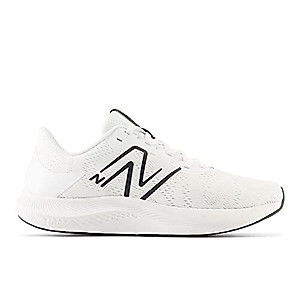 New Balance Women's DynaSoft Pro Run V2 Shoe, White/Silver Metalic, 7.5