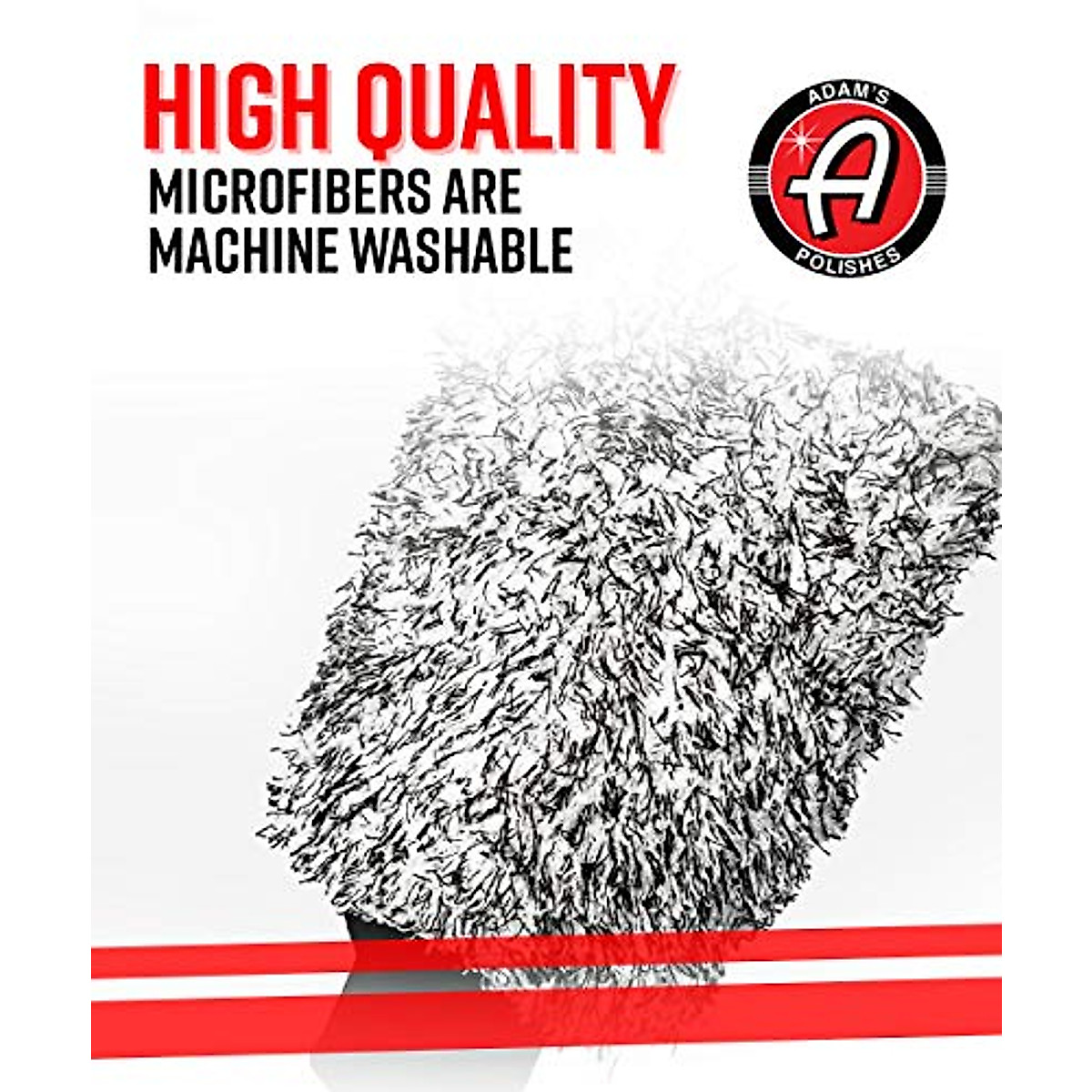 Adam's Polishes Microfiber Car Wash Mitt, Car Sponge Wrapped In Soft, Plush Fiber Cloth Material, Safe Washing With Any Car Soap, Bucket, Foam Gun, Foam Cannon, Other Cleaning Supplies
