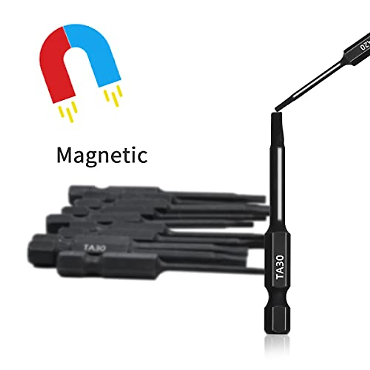 Triangle Bit Set (10 Pack - 2.3" Long Magnetic Heads) In the Following Triangle Screwdriver Sizes: TA12, TA14, TA16, TA18, TA20, TA23, TA25, TA27 (x2), TA30