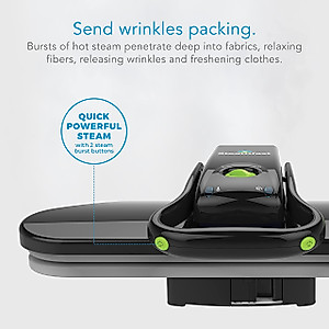 Steamfast SF-623 Mid-Size Steam Press with Multiple Fabric Settings and Steam Burst Function, Black, 20.47" L x 17.16" W x 6.73" H