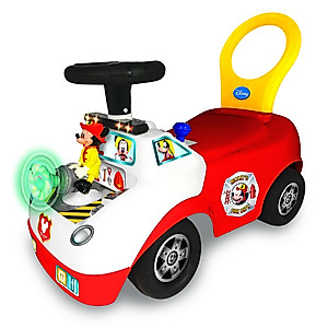 Kiddieland Disney Mickey Activity Fire Truck Ride-On, 12 months to 36 months, Large