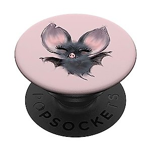 Halloween Bat Adorable Gothic Pink Grey Teen Girl Women PopSockets Swappable PopGrip