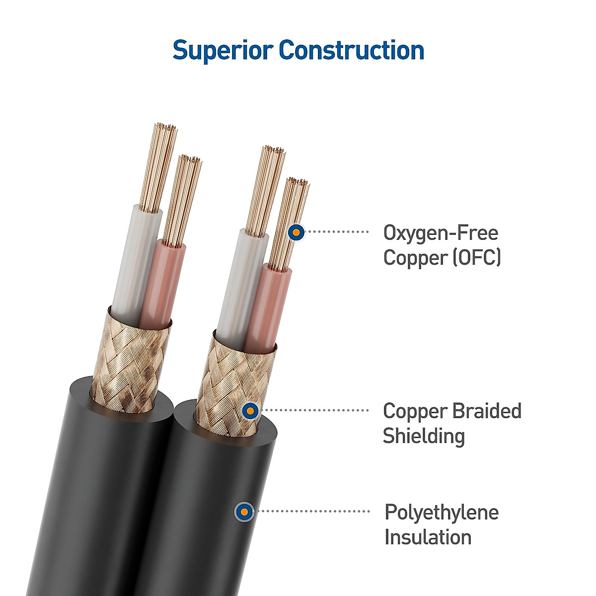 Cable Matters Balanced XLR Splitter Cable - 1.5ft / 0.5m, Male to 2 Female XLR Y Cable (XLR Splitter 1 Male to 2 Female)