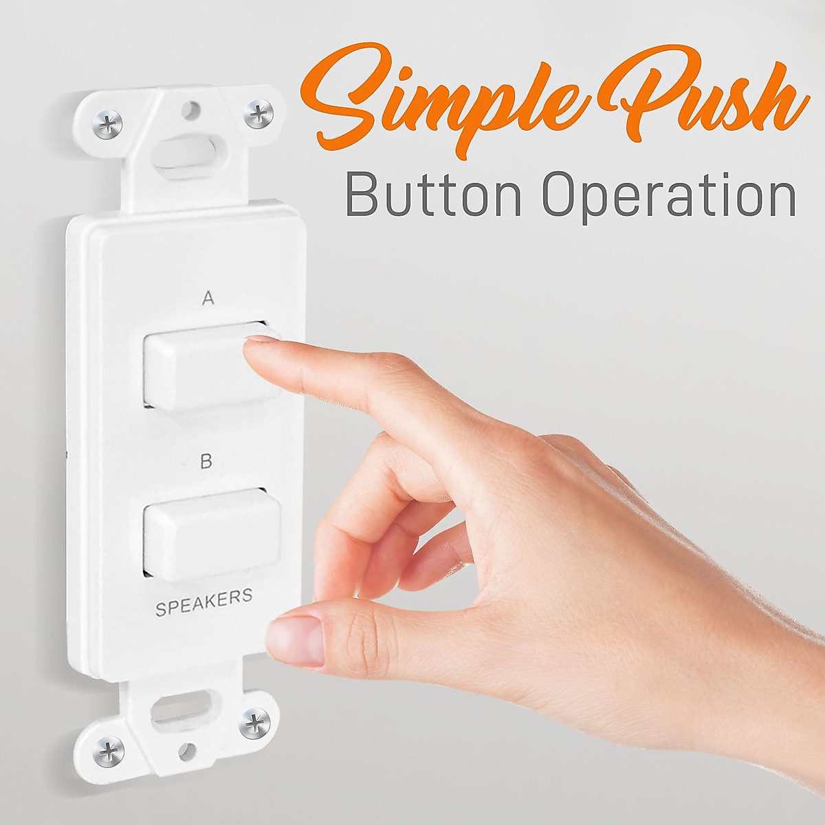 Pyle in Wall Speaker Selector Switch - Home Audio 2-Channel A/B Dual Channel Speakers Controller Pod Box - Control and Activates (2) Pair of Indoor or Outdoor Speakers PVCS2 White