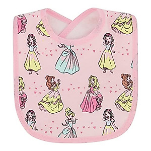 Disney Princess 7-Pack Magical World Baby Bibs, Lightweight Feeding Teething & Drooling Infant and Toddler Cloth Bib