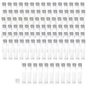 The Beadsmith Clear Plastic Tubes - 3 x .5 Inch Square Tubes - Flat Caps - Use for Beads, Bath Salts, Wedding & Party Favors, Home or Office Storage - Bag of 100