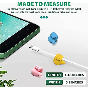 GESHE Silicone Thumb Hook - New 16 PCS Multi-Function Self-Adhesive Wall Decoration Hook for Cable Clip Key Hat Makeup Brush, Home Office Wall Storage