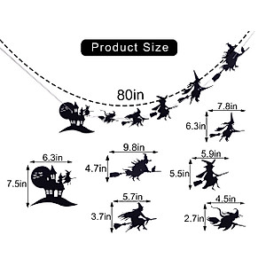 Black Witch Banner - Halloween Witch Banner, Witch Bunting(Witch Banner)