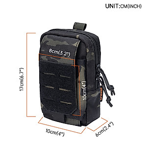 EXCELLENT ELITE SPANKER Tactical EDC Pouch Molle Utility Pouches Phone Holster Pouch Waist Bag Tool Pouch for Molle Accesssories(Multicam Black)