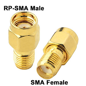 Boobrie SMA RF Coaxial Coax Adapter SMA Female (No Pin) to RP-SMA Male (No Pin) Antennas Connector for WiFi Antenna,FPV Drone Security Camera,Signal Booster,LTE Router 2-Pack