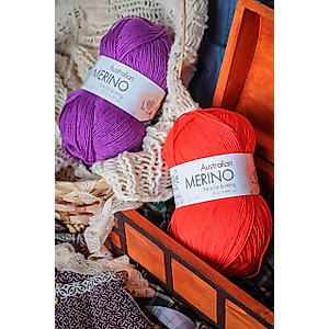 Merino Wool Yarn for Knitting & Crochet, Soft, Pleasantly Tactile, 3.5 OZ, 437 Yards, 95% Merino Yarn, Love-Favor from Russia (Strawberry)