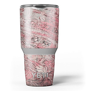 Design Skinz Red Slate Marble Surface V40 - Skin Decal Vinyl Wrap Kit Compatible with The Yeti Rambler Cooler Tumbler Cups