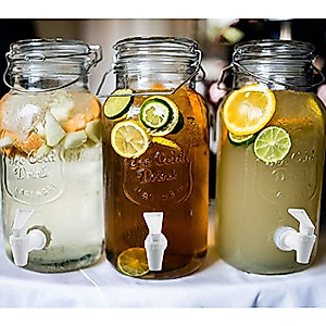 6 Pieces Replacement Cooler Faucet White Water Dispenser Tap Set，BPA Free Plastic Spigot By VitaLifePower