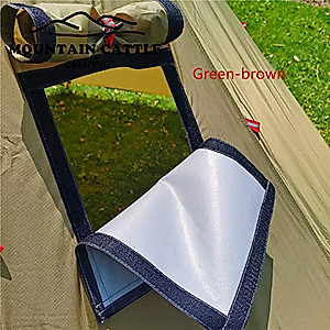 Genma0 Ultralight 2 Person Tipi Hot Tent with Fire Retardant Stove Jack for Flue Pipes with 2 Doors Army Green