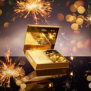 Slip Silk Gift Set, Medusa Nights - The Slipsilk Difference Highest Grade 22 Momme Mulberry Silk - 1x Queen Silk Pillowcase, 1x Large Silk Scrunchie, + 1x Skinny Silk Hair Tie (3 Piece Silk Set)