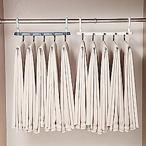Cabilock 1pc Multifunctional Slip Steel Rack Hanger Jean Pants Open Layer Traceless Non- Blue Multi- Non Belt Household Saving Drying Adjustable for Trousers Ended Clothes Hangers