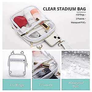 Bunnychill Clear Bag Stadium Approved, Women Clear Crossbody Purse Bag, Clear Stadium Bags for Sporting Events, Concerts
