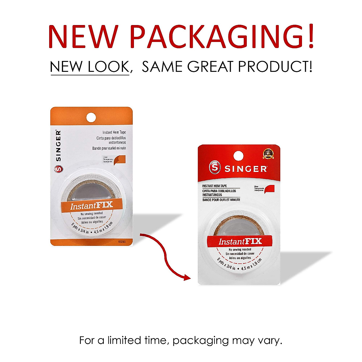 SINGER 00241 Instant Fix Hem Tape, 3/4-Inch by 5-Yards 81214