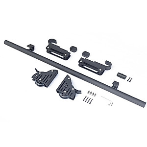 Hook on Sliding Library Ladder Hardware Kit, Telescoping Upper Hook, Rolling Ladder Hardware Kit(No Ladder) W/Caster, Metal Step Rods W, Sliding Hook Assemblies(Limited to Ladder Thickness 2.5cm) (S