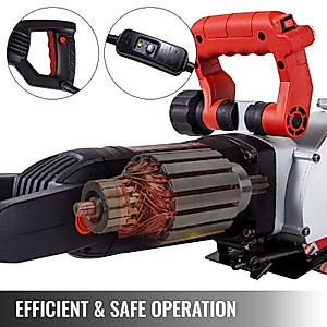 VEVOR Wall Chaser, 5800W Slotting Machine with Laser Guide 6800rpm, Max Groove Depth and Width 2" x 1.5", Concrete Grooving Cutting Machine with 8 Saw Blades and Water Pump