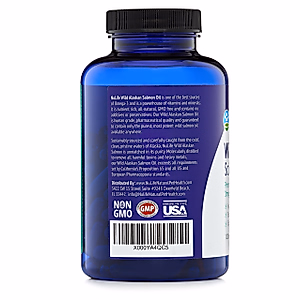 Pure Wild Alaskan Salmon Oil for Dogs, Omega 3 Fish Oil Supplement for Healthy Skin & Shiny Coat, Prevents Itchy Skin, Skin Allergies & Shedding, 120 Soft Capsules