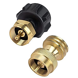 GASPRO Propane Refill Adapter for 1 lb. Tanks, Comes with A 20lb to 1lb Propane Tank Adapter, Solid Brass