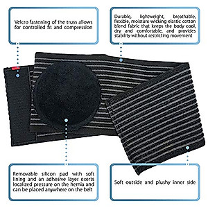 ORTONYX Premium Umbilical Hernia Belt for Men and Women / 6.25" Abdominal Binder with Hernia Support Pad - Navel Ventral Epigastric Incisional and Belly Button Hernias - Black OX5241-L/XL