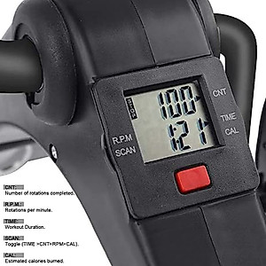 Pedal Exerciser Under Desk Bike with LCD Monitor Resistance for Seniors, Stationary Foldable Mini Exercise Bike Pedals Peddler Exerciser for Arms and Legs for Office or Home (Blue)