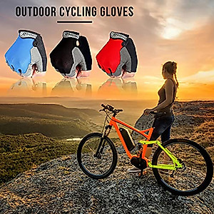 Xiaoling Cycling Bike Gloves, Summer Style High Elastic Breathable Mesh Half-Fingered Biking Gloves, Outdoor Sports Cycling Shock-Absorbing Anti-Slip Breathable MTB Road Biking Gloves