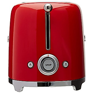 Smeg TSF02RDUS 50's Retro Style Aesthetic 4 Slice Toaster, Red