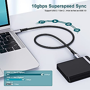 USB-C to USB-C Cable (100W/5A/3FT/), 10Gbps Data Transfer, 4K Video with E-Marker PD 3.0 Fast Charge for MacBook Pro, iPad, Phones : Samsung Galaxy S23 S22 S21, Note 10 20