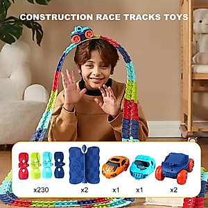 230 pcs Car Track Set Race Track Toys for Boys Kids Christmas Birthday toys for Boys Kids Toys Birthday Toys, Flexible Changeable Magic Race Car Track Toys for 3 4 5 6 7 8 9 10 12+Year Old Boys Girls