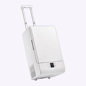 Equator Advanced Appliances 0.7 cu.ft White Portable Fridge-Freezer Tailgate Refrigerator with Retractable Handle and Wheels Digital Display Including Cover