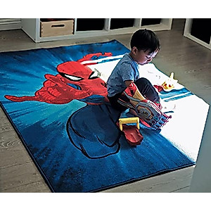 Marvel Spider-Man Classic Printed Area Rug | Indoor Floor Mat, Accent Rugs For Living Room and Bedroom, Home Decor For Kids Playroom | Comic Book Gifts And Collectibles | 72 x 52 Inches