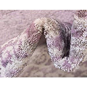 Unique Loom Traditional Classic Intricate Design with Distressed Vintage Detail, Area Rug, 3 ft 3 in x 5 ft 3 in, Purple/Ivory