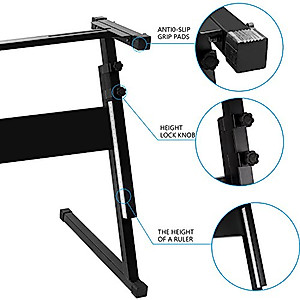 Luvay Keyboard Stand for 61 or 54 keys, Z-Style, Height Adjustable, Light Weight (1-inch steel)