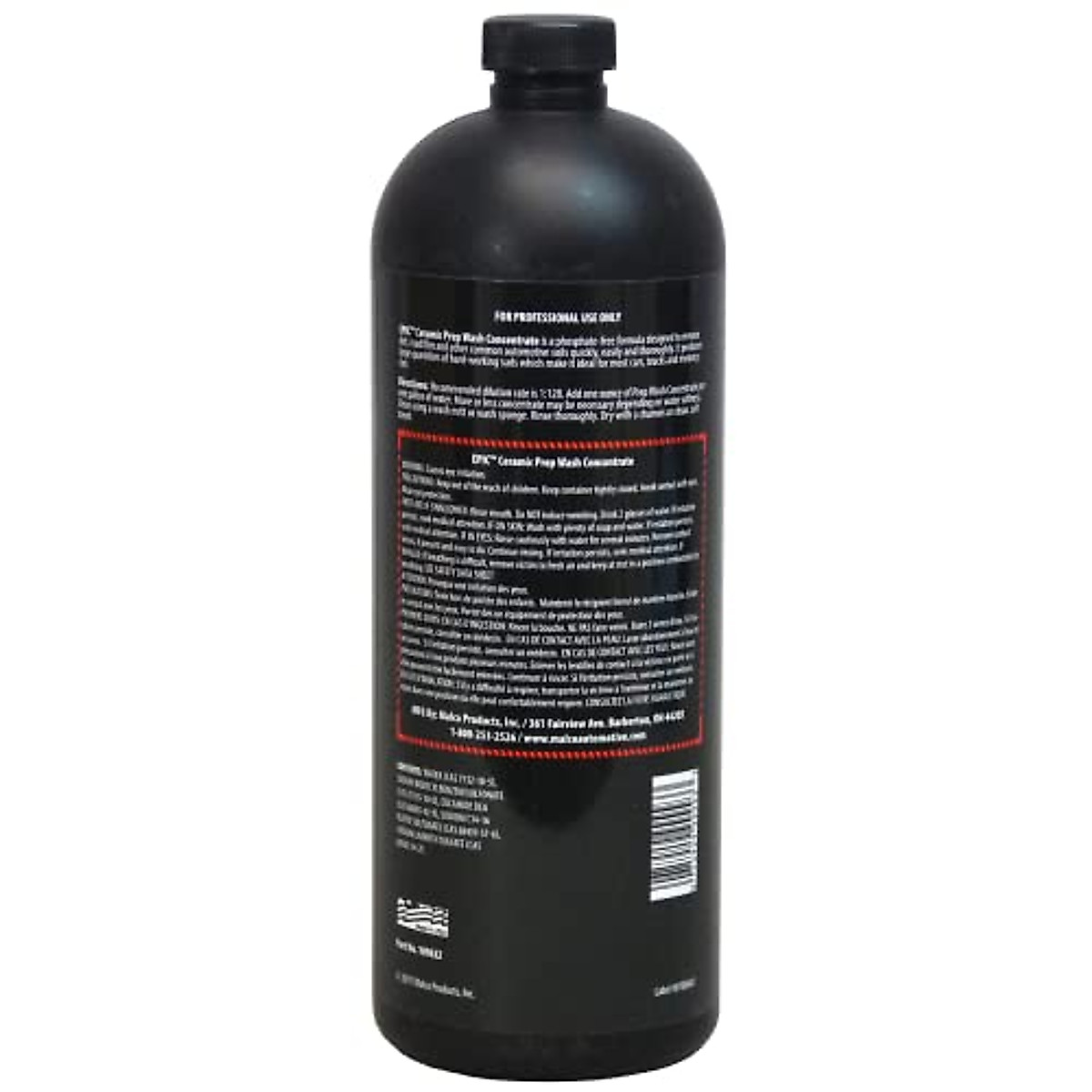 Malco EPIC™ Ceramic Prep Wash Concentrate – Prepare Your Car for Ceramic Coating/Powerful Detergent for Removal of Dirt, Road Film, Brake Dust and Other Soils / 32oz (109632)