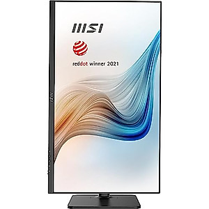 MSI Modern MD272QP, 27", 2560 x 1440 (QHD), IPS, 75Hz, TUV Certified Eyesight Protection, 5ms, HDMI, Displayport, USB C, Tilt, Swivel, Height Adjustable, Pivot,Black