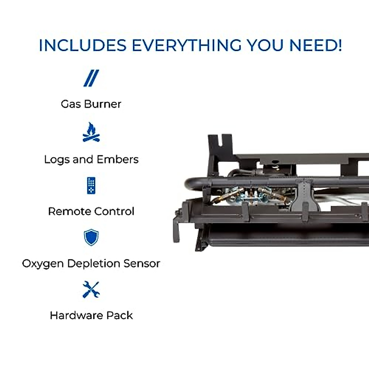 Duluth Forge DLS-24R-2 Dual Fuel Ventless Fireplace Logs Set with Remote Control, Use with Natural Gas or Liquid Propane, 33000 BTU, Stacked Red Oak, 24 Inches