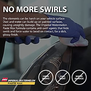 Malco VOC Compliant Imperial Paste Wax, Watermelon Scent – Creates High Gloss Finish/Provides Durable Protection/Premium Wax for Use on Fiberglass, Gel Coat and Painted Finishes / 14 Oz. (125214)